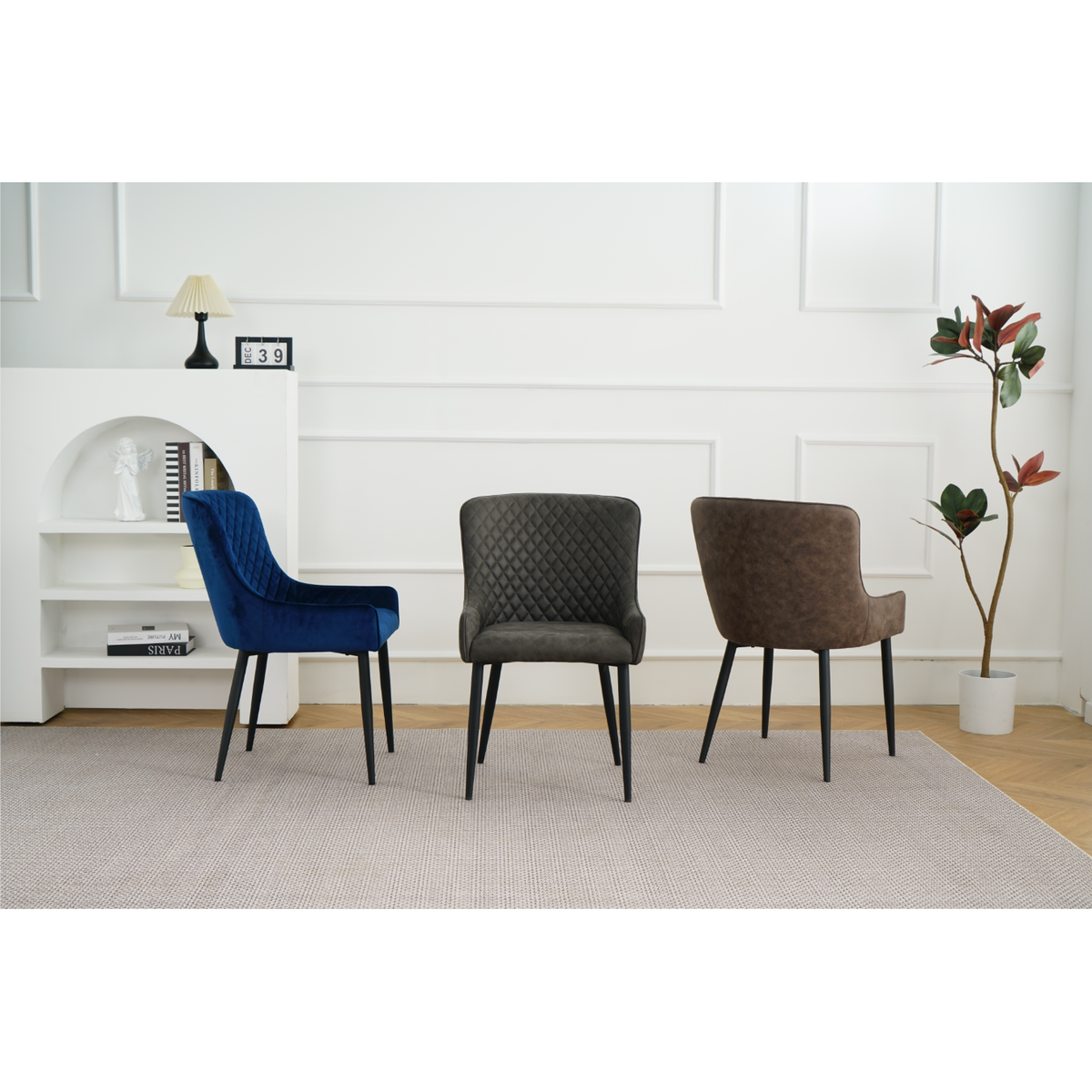 Pair of Oxford Fabric Dining Chairs – Catalogue Clearance Outlet